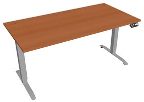 Elektr. nastavitelný stůl 160x80 s pamětí - HOBIS MOTION MS 2M 1600 Dekor stolové desky: třešeň, Barva kovové podnože: stříbrná