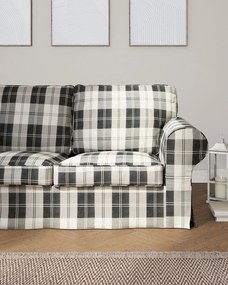 Potah na pohovku IKEA  Ektorp 2-místná, rozkládací, STARÝ MODEL barva černá látka pletený vzor, vzorované