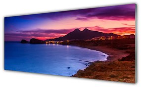 akrylový obraz Moře Pláž Hory Krajina 125x50 cm