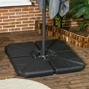 Outsunny základní závaží pro stojany na slunečník, naplnitelné vodou a pískem, plast, 103D x 103Š x 8,3V cm, černý