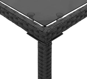 vidaXL Zahradní stůl se skleněnou deskou 115x54x74 cm polyratan [365072] Barva: Černá