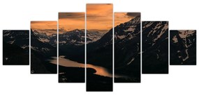 Obraz jezera mezi horami (210x100 cm)