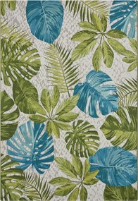 Kusový koberec Flair 105617 Tropical Leaves Turqouise Green – na von aj na doma, 200x285, viacfarebná, chodba / predsieň, Hanse Home