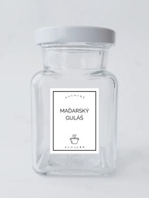 Samolepka na kořenky MAĎARSKÝ GULÁŠ bílá 3 × 4 cm základní písmo