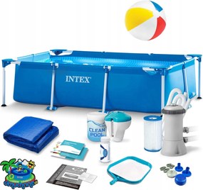 Bazén bazén s rámem 220x150x60cm sada 15 v 1 příslušenství Intex