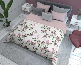 Detexpol Luxusní přehoz na postel 220x240 cm - Pudrově růžové květy