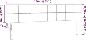 Čelo postele s LED černé 160x5x78/88 cm textil 3121620