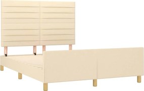 Rám postele bez matrace krémový 140 x 200 cm textil 3125143