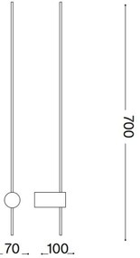 Ideal Lux - LED Nástěnné svítidlo ESSENCE LED/12W/230V 4000K 70 cm CRI 90 černá