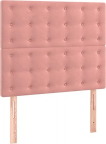 Box spring postel s matrací růžová 100x200 cm samet 3138072