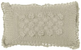 Světle zelený bavlněný polštář s krajkou Lace green - 50*10*30cm