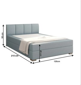 Jednolůžková postel Boxspring 120 cm Rhoni (mentolová) (s roštem, matrací a úl. prostorem). 809432