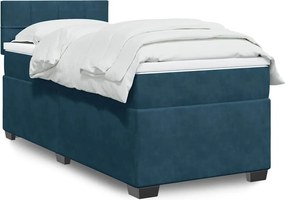Box spring postel s matrací modrá 90 x 190 cm samet 3288502