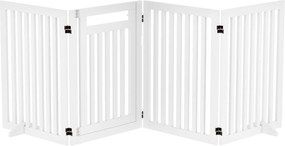 PawHut Volně stojící bariéra pro psy s nohami 240 x 81 cm Dřevěná brána, schodišťová bariéra, ochranná brána pro dveře, schodišťová brána pro schody,