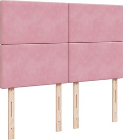 Box spring postel s matrací růžová 140x190 cm samet 3293205