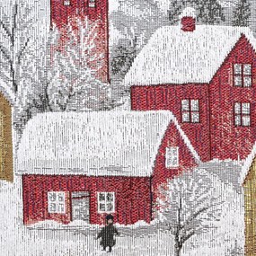 SCANquilt povlak MOTIV polární zima bíločervená 45 x 45 cm
