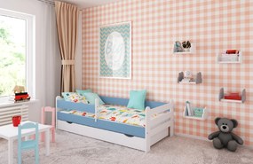 BabyBeds Dětská postel RYSIO Velikost postele: 180x80 cm, Barevné provedení: Modrá, Úložný prostor: Ne, bez úložného prostoru Bílá