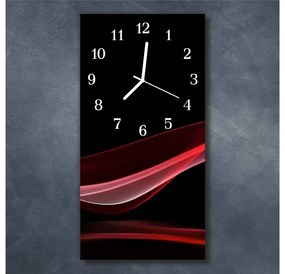 Nástěnné hodiny obrazové na skle - Abstrakt růžový II