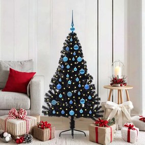 Umělý osvětlený vánoční stromeček Černá 150 cm PVC 3397135