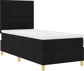 Postel s boxspringem s čelo Černá 90 x 190 cm textil 3339583