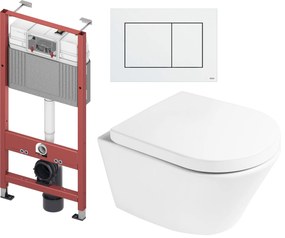 Set záchodová mísa Oltens Jog 42001000, podomítkový WC modul Tece Base 9400407, 45101000, 9.240.400