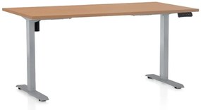 Výškově nastavitelný stůl OfficeTech B, 140 x 80 cm - šedá podnož Barva: Buk