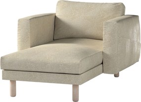 Potah na IKEA Norsborg šezlong s loketními opěrkami barva béžová látka lesklé, pletený vzor, vzorované