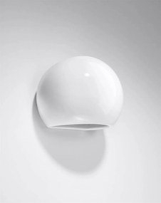 Nástěnné svítidlo Globe, 1x bílé keramické stínítko, b
