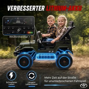 AIYAPLAY Dětské elektrické auto TOYOTA FJ 24V, elektrické auto pro děti s dálkovým ovládáním, motor 200W, lithiová baterie, 2-místné pro 3-8 let