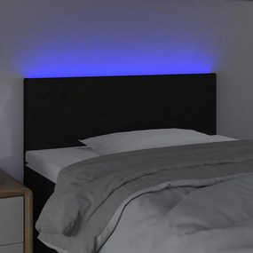 Čelo postele s LED černé 80 x 5 x 78/88 cm textil 3121308