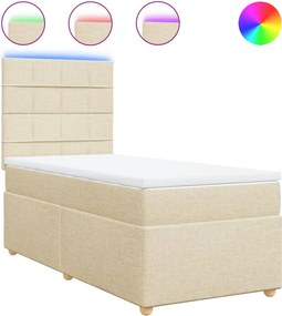 Box spring postel s matrací krémová 80 x 200 cm textil 3293412