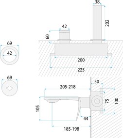 Rea Vision, podomítková umyvadlová baterie, měděná matná, REA-B6881