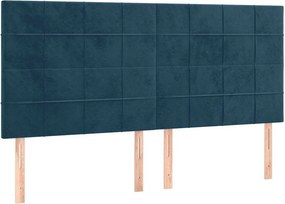 Box spring postel s matrací tmavě modrá 200x200 cm samet 3129235