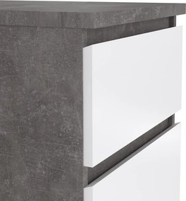 FALCO Komoda Simplicity 233 beton/bílý lesk