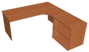 Sestava stolu a skříně levá 180 cm - Hobis Gate GE 1800 60 H L Dekor stolové desky: třešeň, Dekor lamino podnože: třešeň