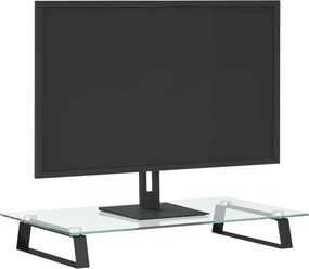 vidaXL Stojan na monitor 60 x 35 x 8 cm tvrzené sklo a kov [374220] Barva: Bílá