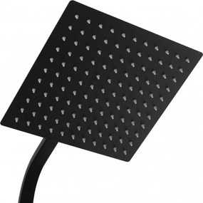 Erga Goba, sprchová souprava s termostatickou baterií a dešťovou hlavicí 25x25cm, černá matná, ERG-YKA-BP.GOBA-THERM-25-BLK