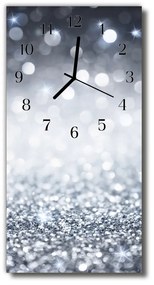 Nástěnné hodiny vertikální Zářivá stříbrná brokát