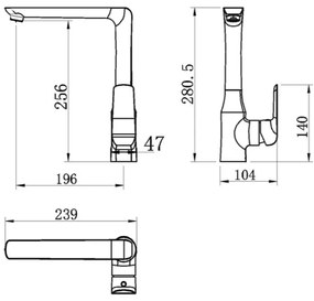 Novaservis - Dřezová baterie NOBLESS TINA černá