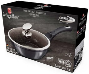 BERLINGERHAUS Pánev s poklicí s mramorovým povrchem 24 cm Carbon PRO Line BH-6895