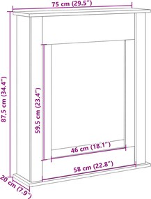 vidaXL Krbový rám 75x20x87,5 cm, konstrukční dřevo [854581] Barva: šedá sonoma