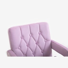 LuxuryForm Barová židle  BOSTON VELUR na černém talíři - fialový vřes
