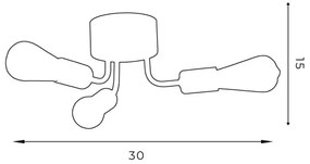 Přisazený lustr BRENDA 3xE27/60W/230V černá