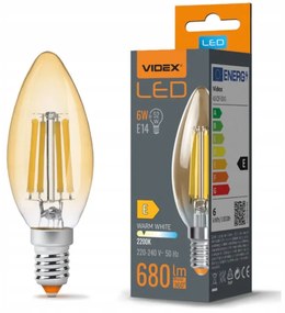 VIDEX LED žárovka AMBER filament - E14 - 6W - teplá bílá