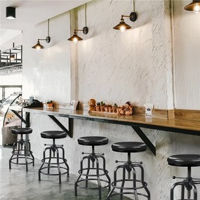 Barová židle Yaheetech – černá, 44 cm (délka) × 44 cm (šířka) × 54,5 cm – 71,5 cm (výška) (256244013357)