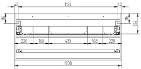 Mereo Mereo, Aira, koupelnová skříňka s keramickým umyvadlem 121 cm, bílá, dub, šedá, CN713