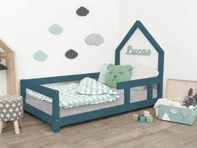 Benlemi Dětská postel domeček POPPI s bočnicí vpravo Barva: Námořnická modrá, Rozměr: 120 x 200 cm
