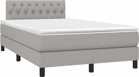 Box spring postel s matrací a LED světle šedá 120x200 cm textil 3133381