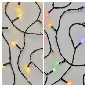 LED vánoční řetěz 2v1 Multi s programy 10 m teplá bílá/barevná