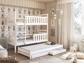 Dětská postel 90 cm KRISTY (s roštem a úl. prostorem) (bílá). 1013253